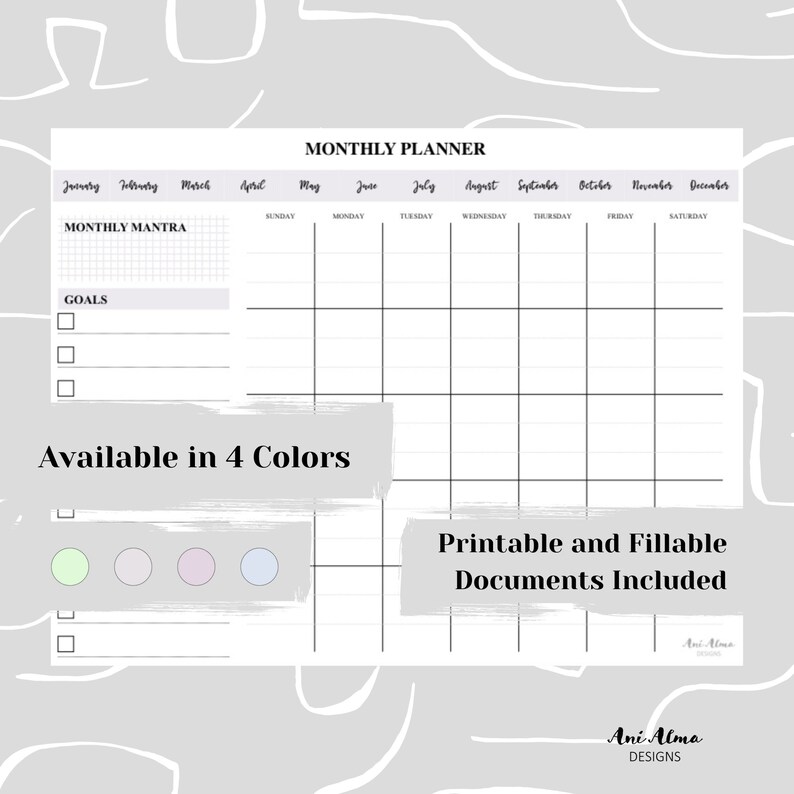 Monthly Planner – Planner, Personal, Business, Productivity, Printable ...