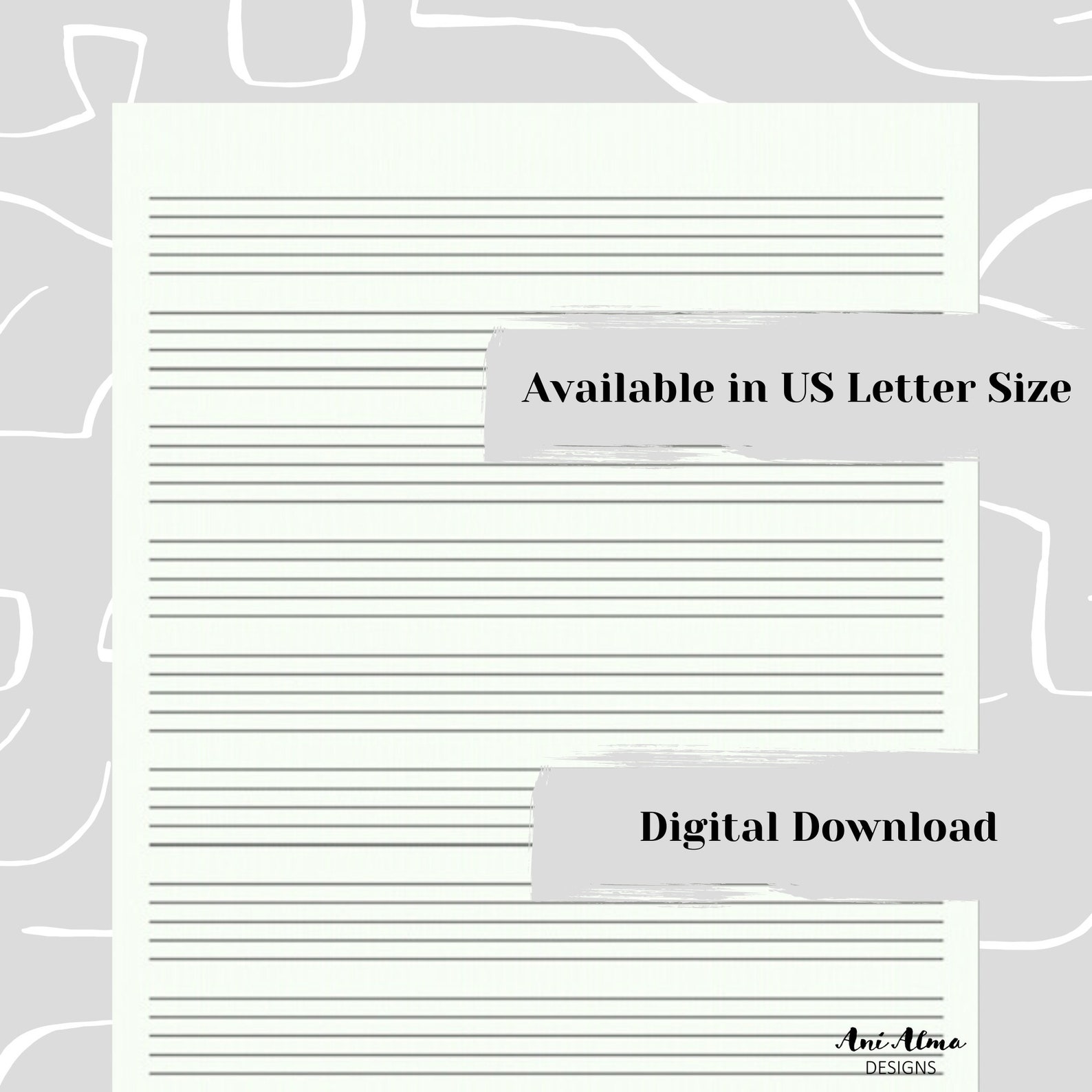 Blank Sheet Music – Printable, US Letter Size, Instant Download - Etsy