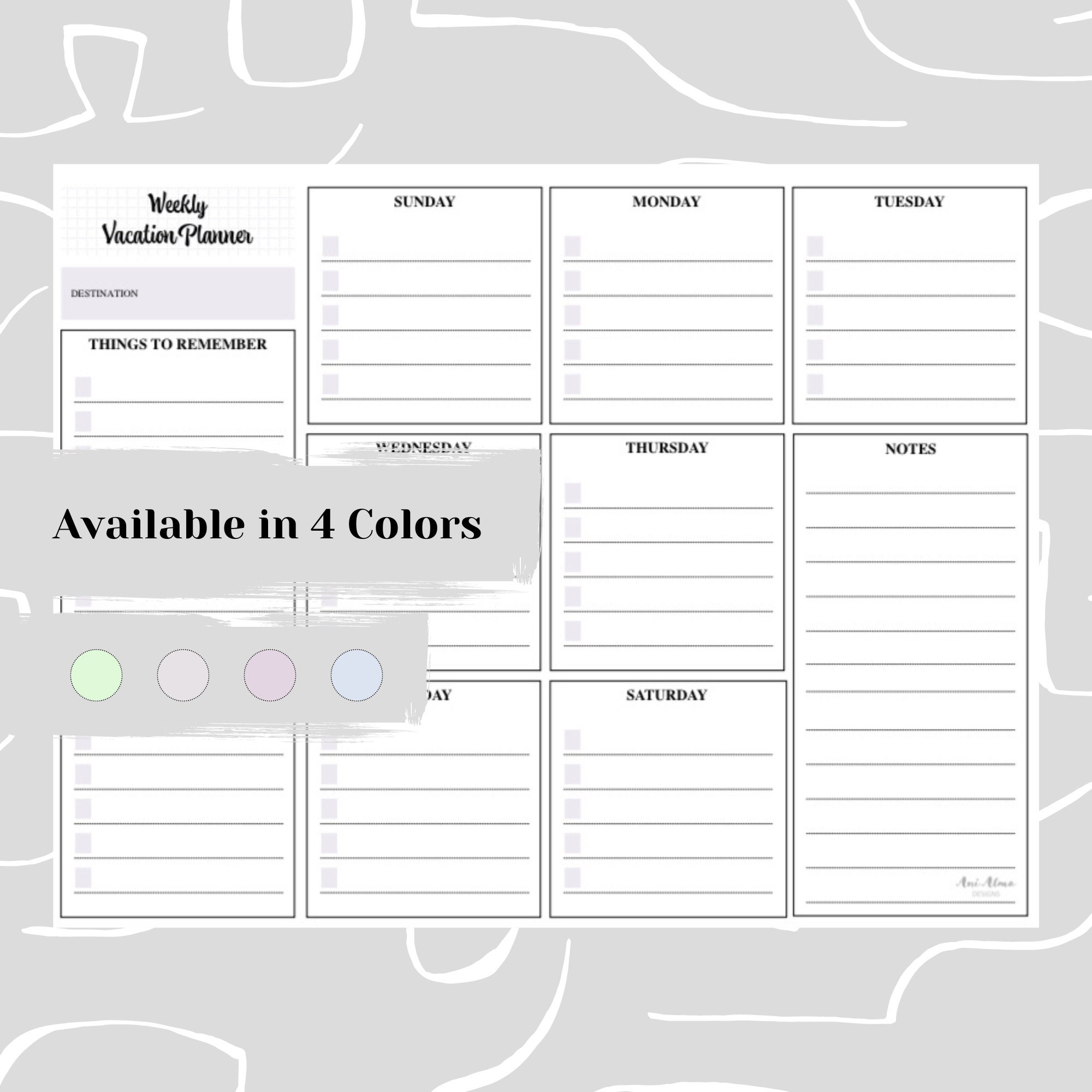 Weekly Vacation Planner – Planner, Personal, Travel, Tourism, Business ...