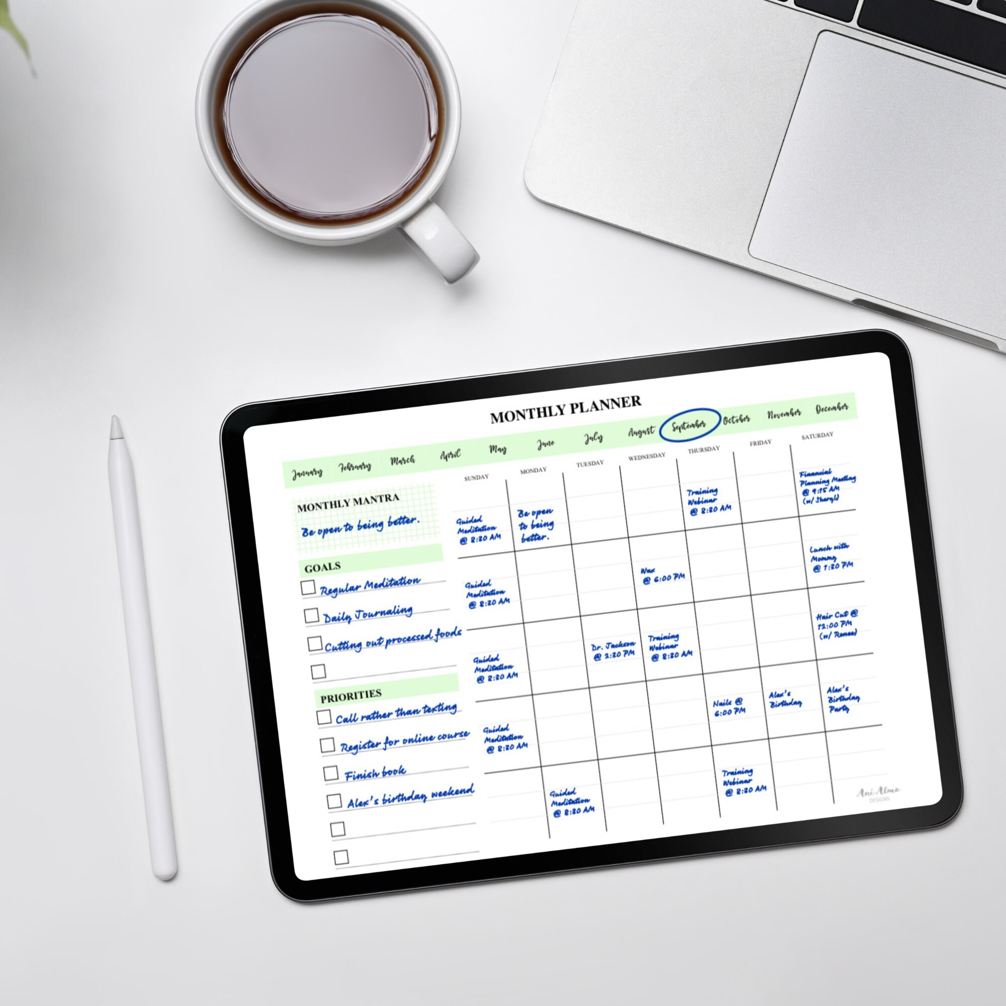 Monthly Planner – Planner, Personal, Business, Productivity, Printable ...