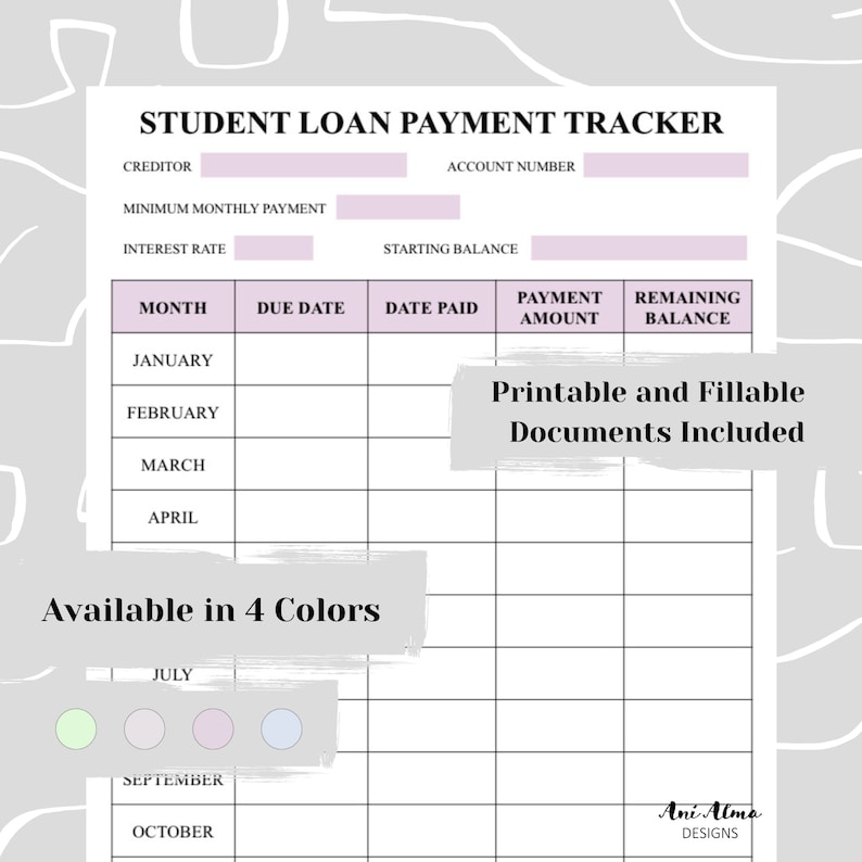 Student Loan Payment Tracker – Planner, Personal, Business ...