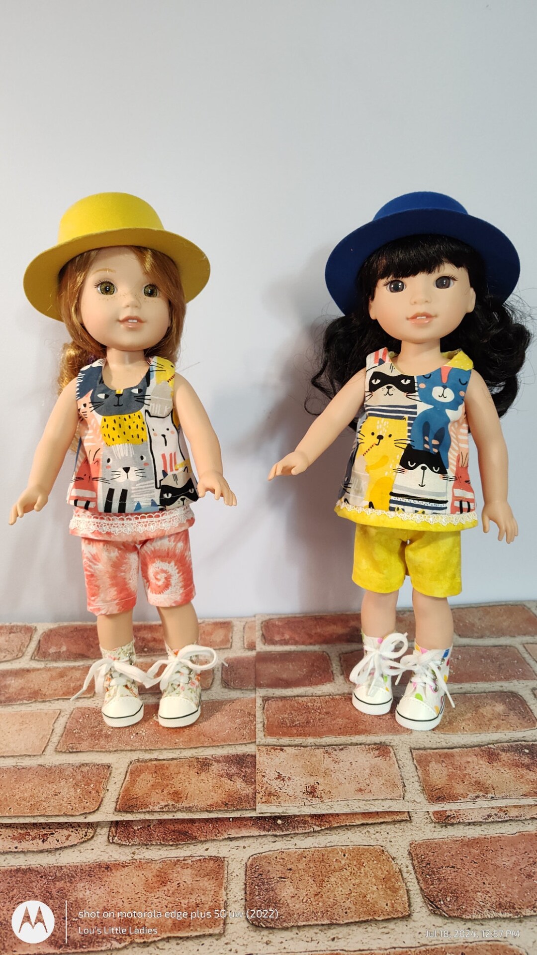 New Items! 14.5 Doll Clothing Tye Dye Peach & Yellow Kitty Play Set - Etsy