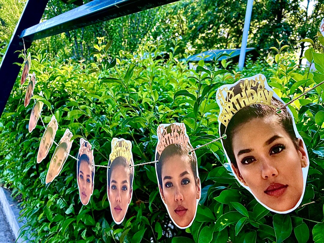 Custom Face Photo Banner, Personalized Birthday Banner, Customized ...