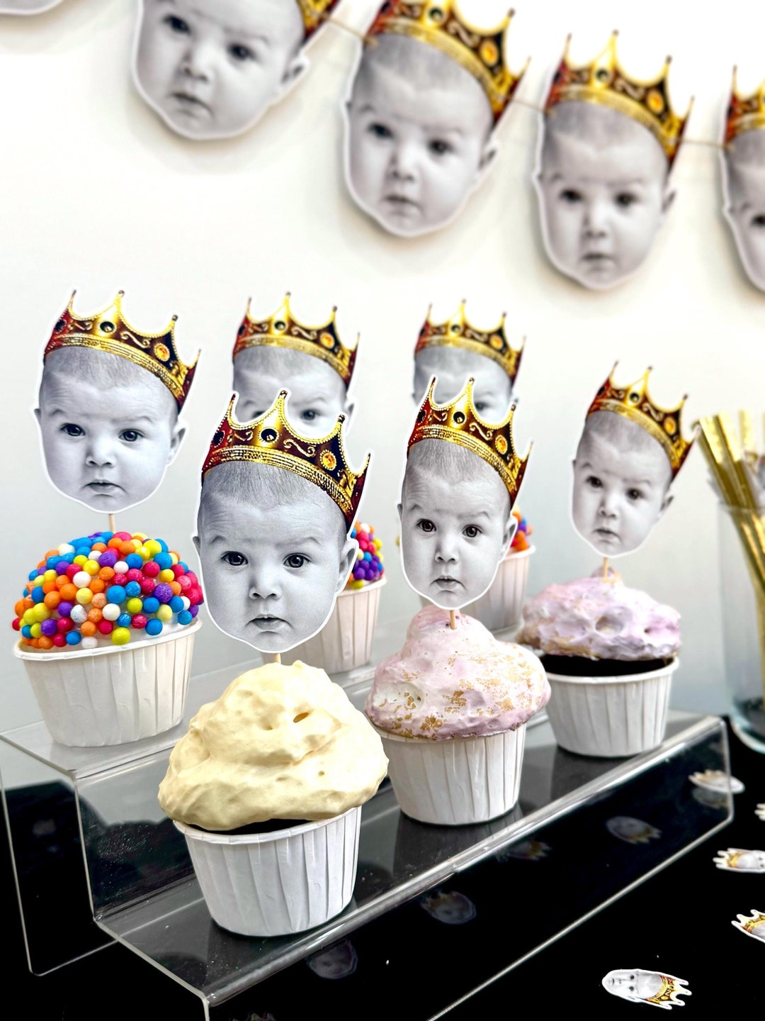 Custom Face Cupcake Topper - Notorious Big ONE First Birthday - 1st ...