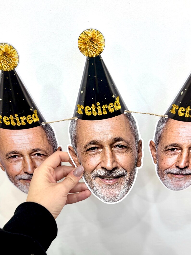 Personalized Face Retirement Banner - Happy Retirement Garland - Office ...