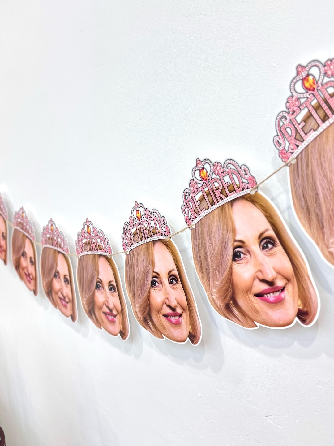 Personalized Face Retirement Banner - Happy Retirement Garland - Office ...