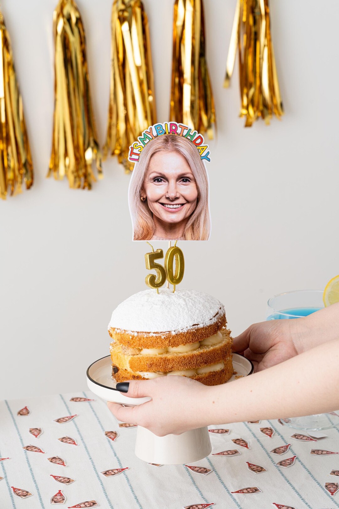 Custom Face Cake Topper - Happy Birthday Cupcakes - 1st, 21st, 30th ...