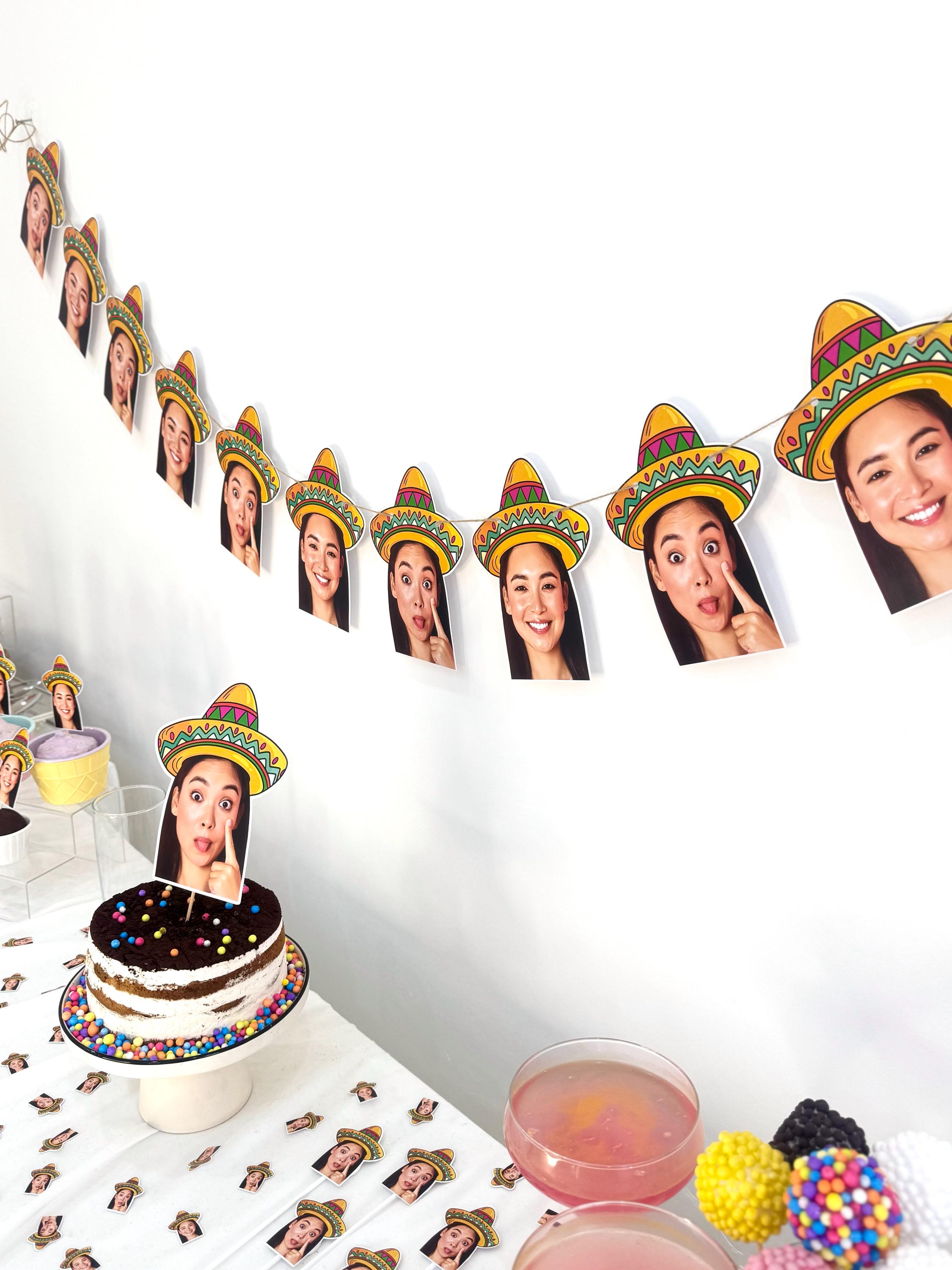 Editable Sombrero Face Cake Topper - Final Fiesta Bachelorette Party ...