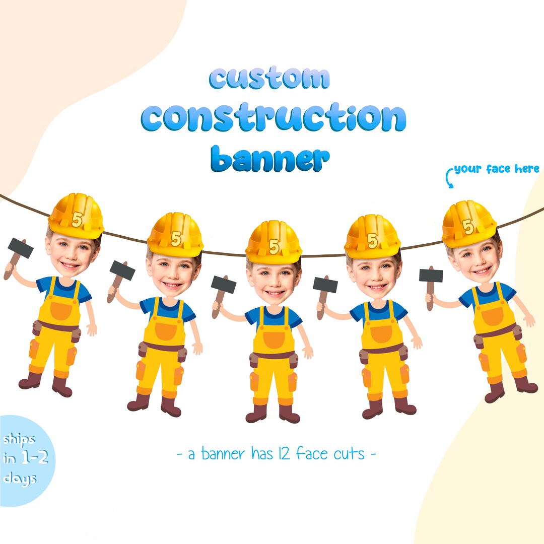 Construction Birthday Banner Construction Birthday Party Decorations