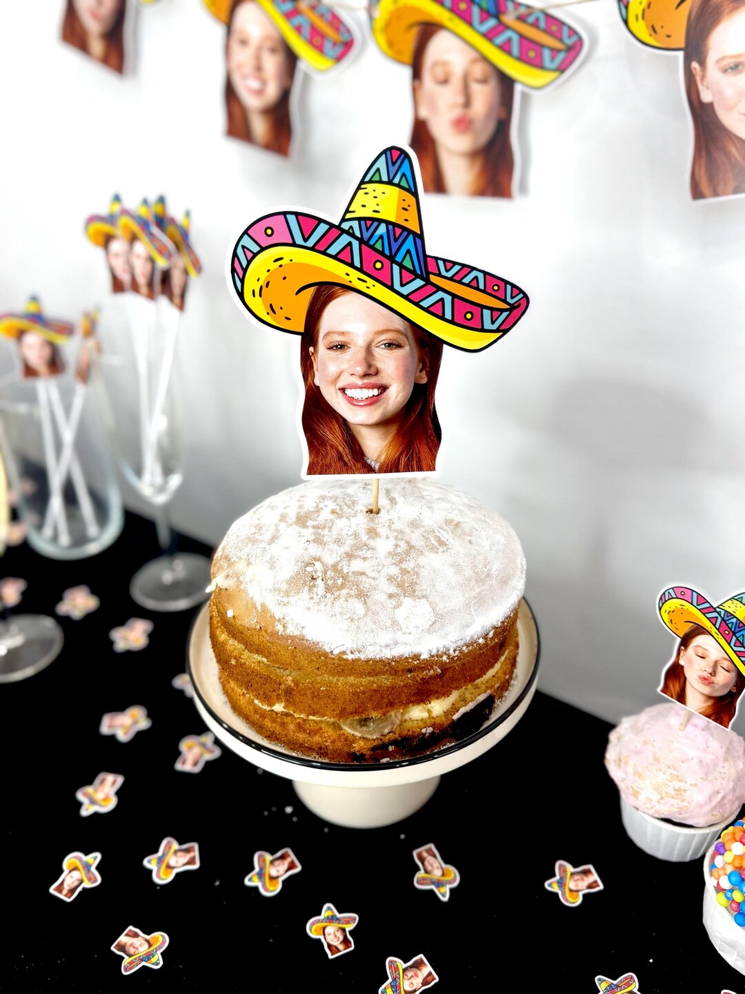 Custom Sombrero Face Cake Topper - Final Fiesta Bachelorette Party ...