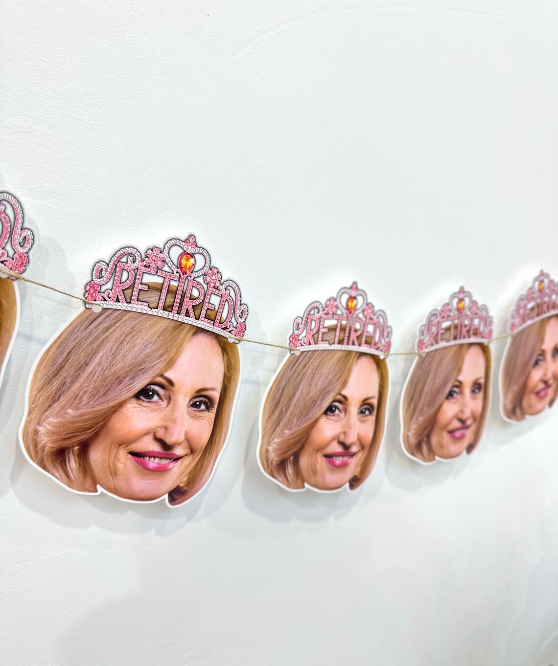Personalized Face Retirement Banner - Happy Retirement Garland - Office ...