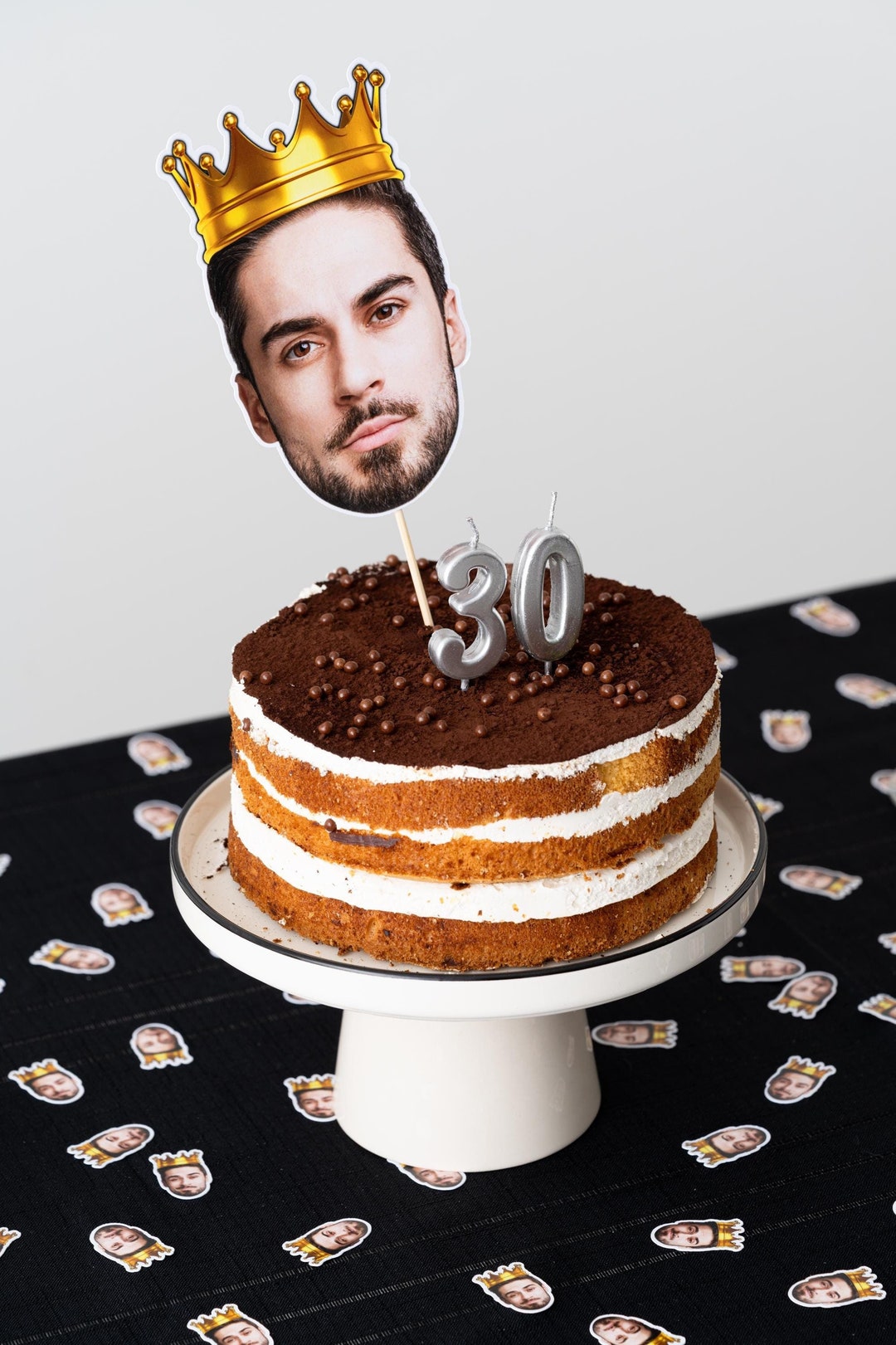 Custom Face Cake Topper - Happy Birthday Cake - 1st, 21st, 30th, 40th ...