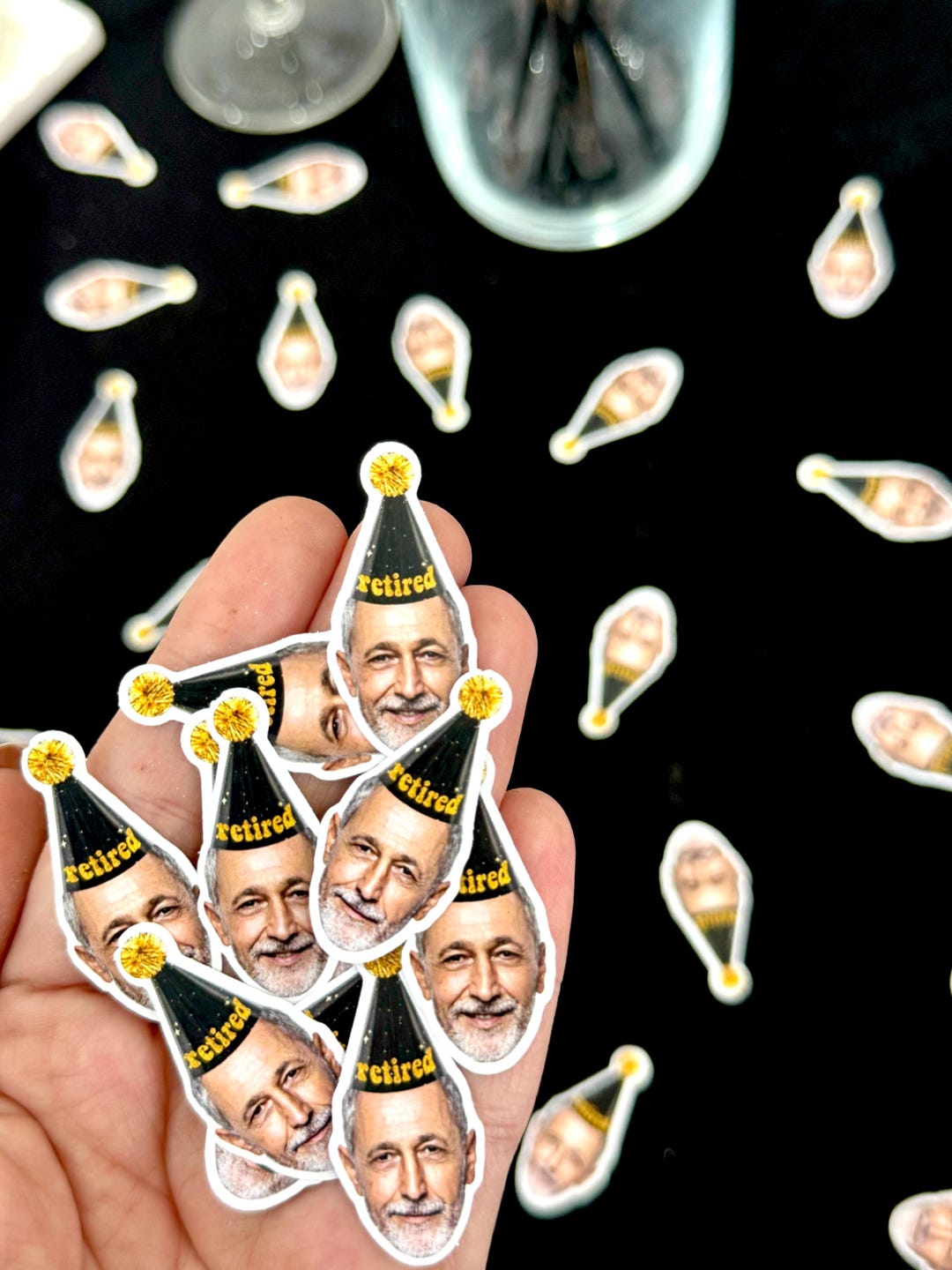 Personalized Face Confetti - Happy Retirement Table Confetti ...