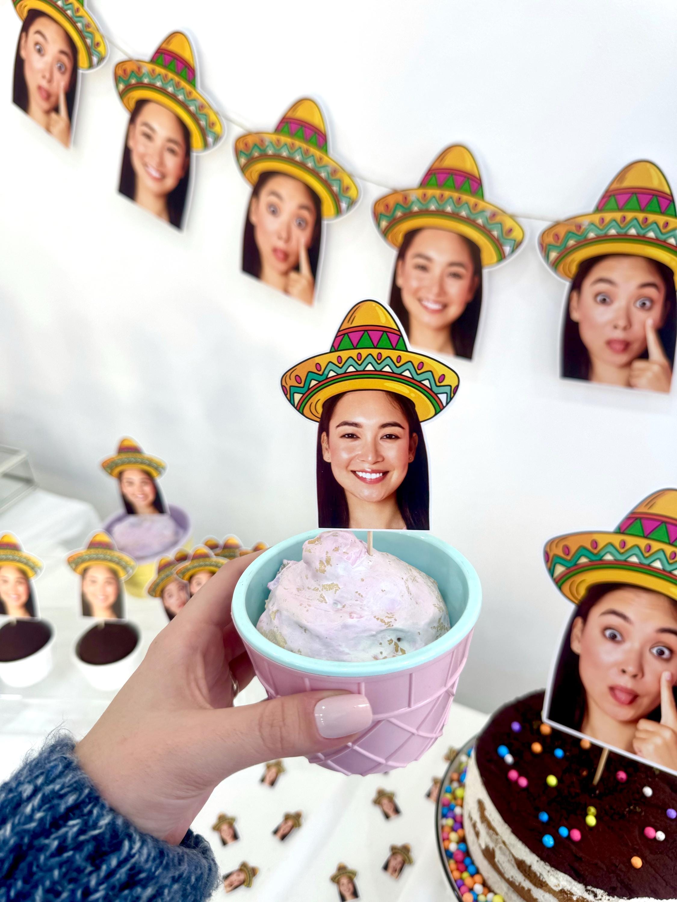 Editable Sombrero Face Cake Topper - Final Fiesta Bachelorette Party ...
