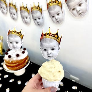 Custom Face Cupcake Topper - Notorious Big ONE First Birthday - 1st ...