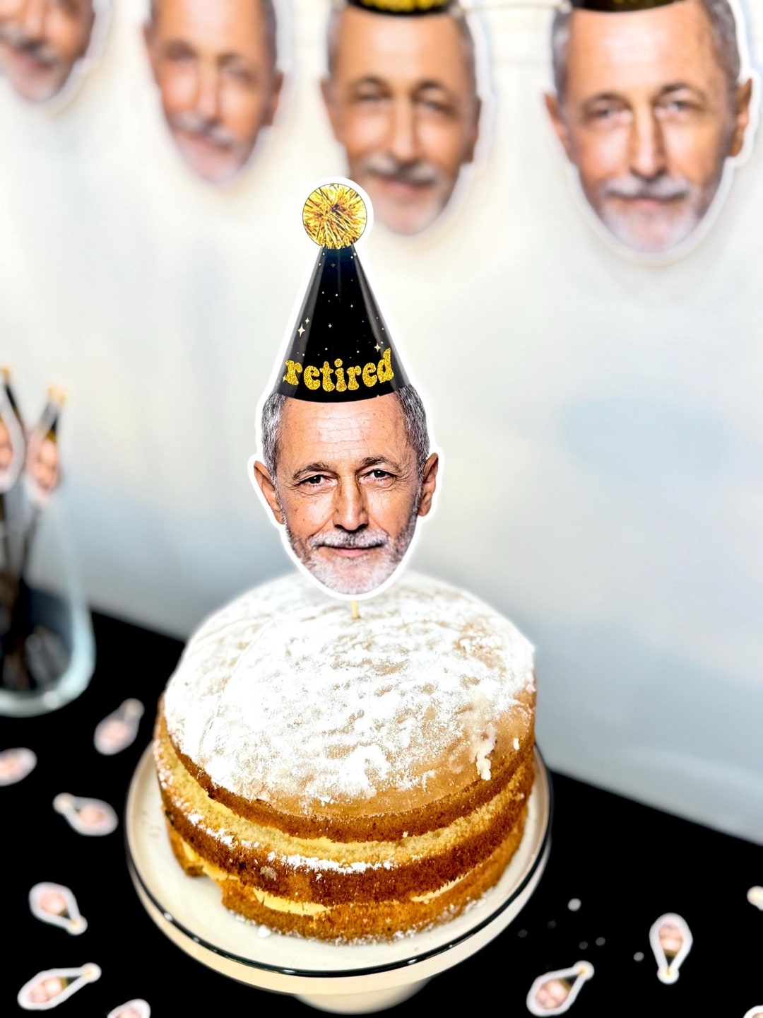 Personalized Face Cake Topper - Happy Retirement Cake - Retirement ...