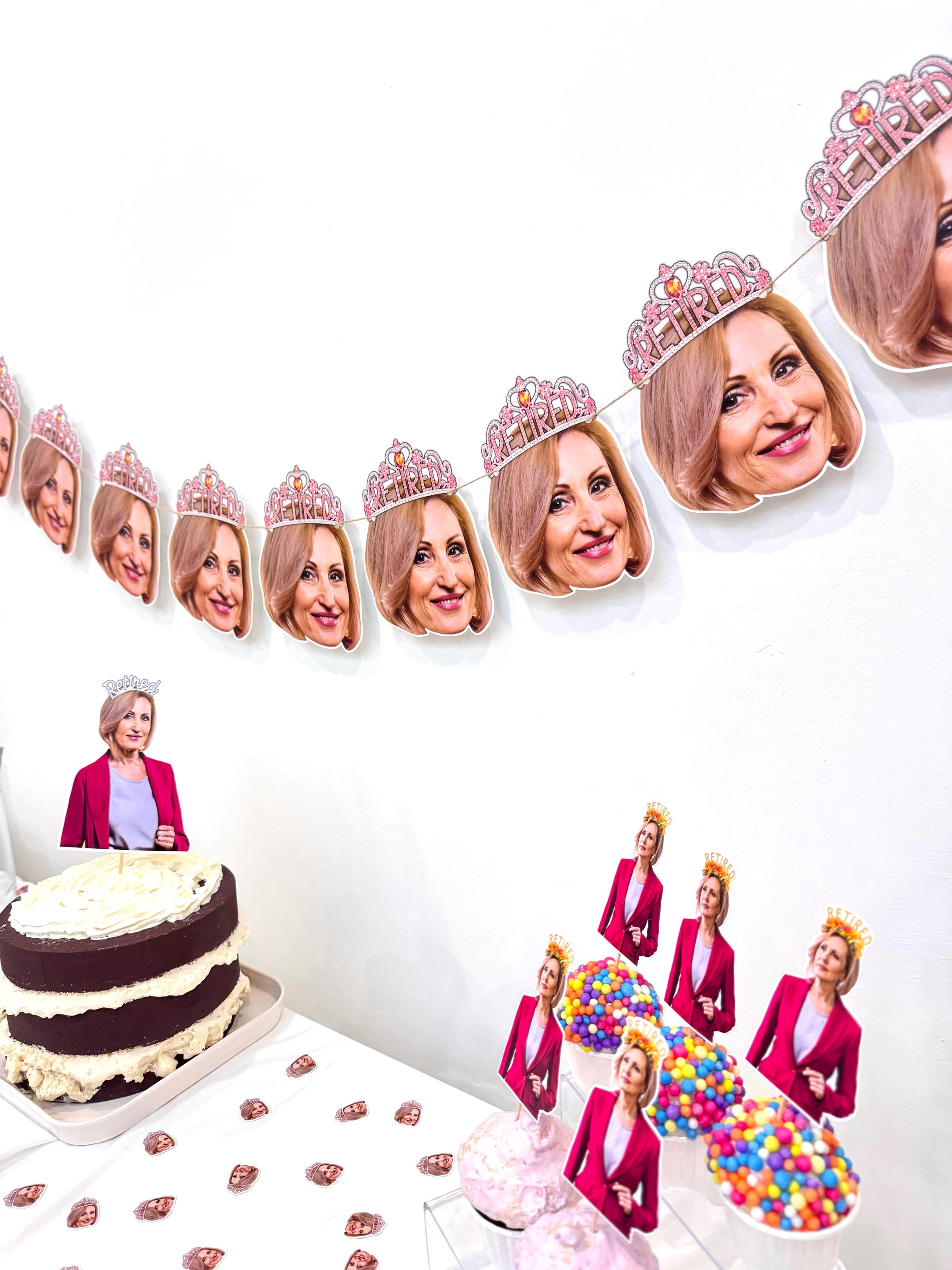Personalized Face Retirement Banner - Happy Retirement Garland - Office ...