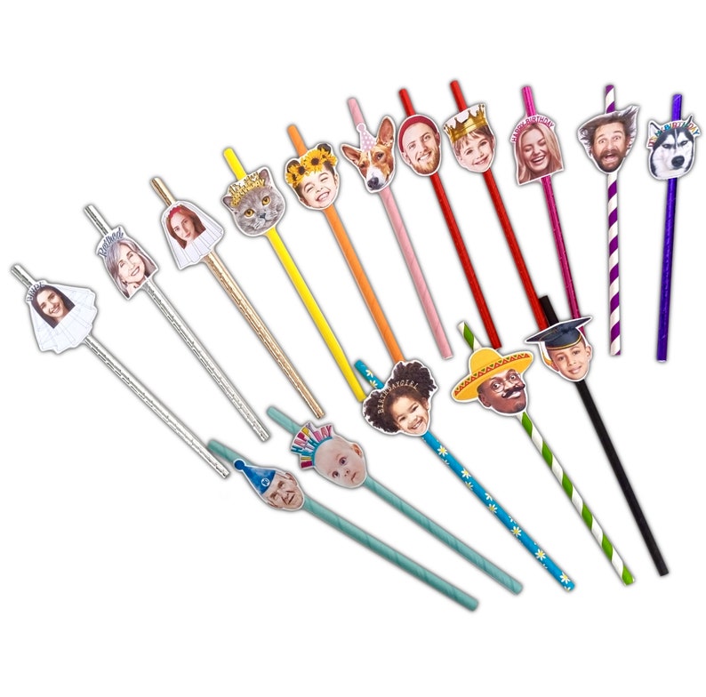 Custom Face Straws Personalized Straws Paper Straws - Etsy