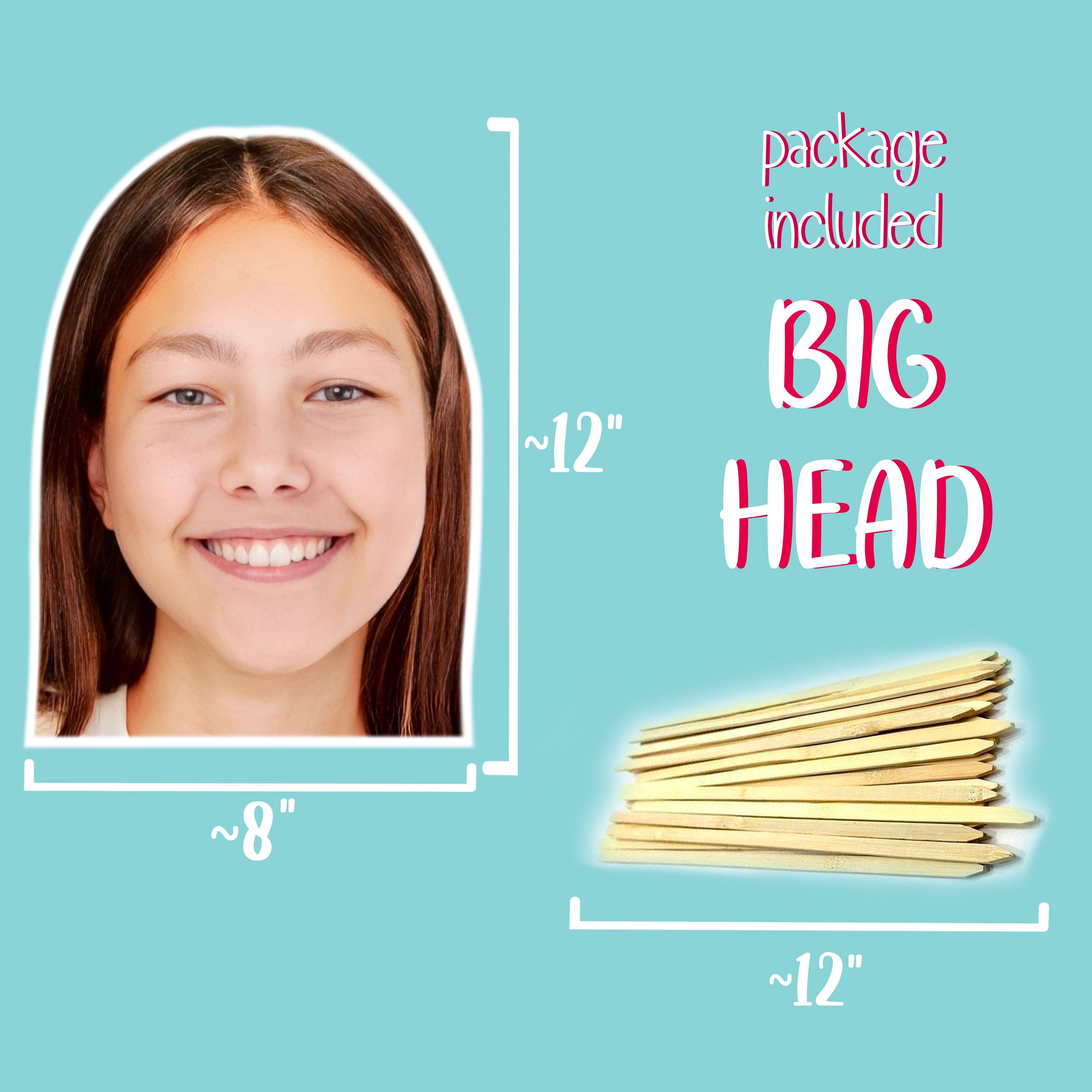 Big Head on a Stick Custom Fat Head Heads on a Stick Face - Etsy Australia