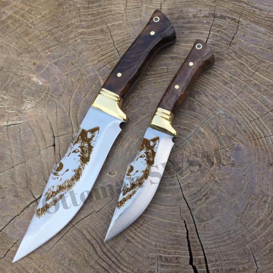 Hunting Knife Set Handcrafted Hunting Knife Double Set Two - Etsy