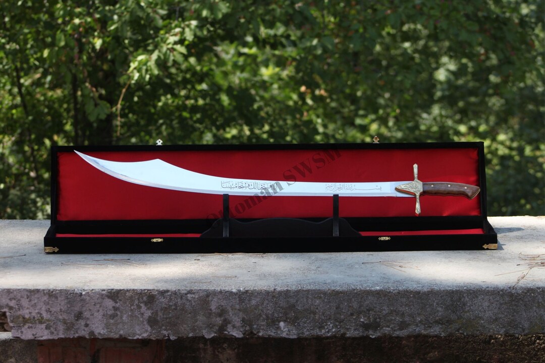 Turkish Sinbad Scimitar Sword, Wooden Walnut Handle, 90 CM 35.4, Free ...
