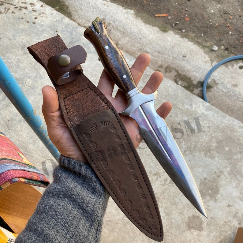 Double Edged Medieval Custom Dagger Handcrafted Leather Sheath - Etsy
