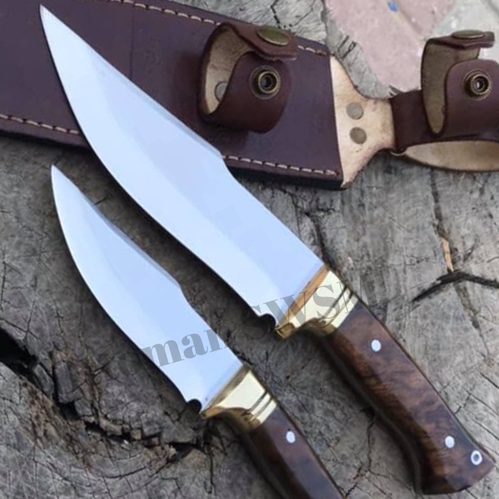 Hunting Knife Set Handcrafted Hunting Knife Double Set Two - Etsy