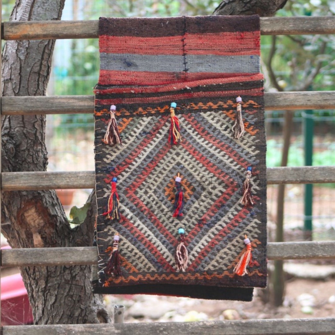 Saddle Bag Rugs, Turkish Kilim Heybe, Nomadic Hanging Wool Bag, Home ...