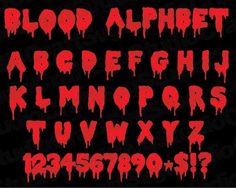 Blood Font Svg | Etsy