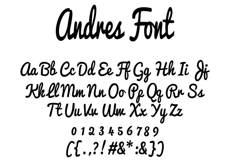 Andres Font,script Font,cursive Font, Handwritten Font, Calligraphy ...