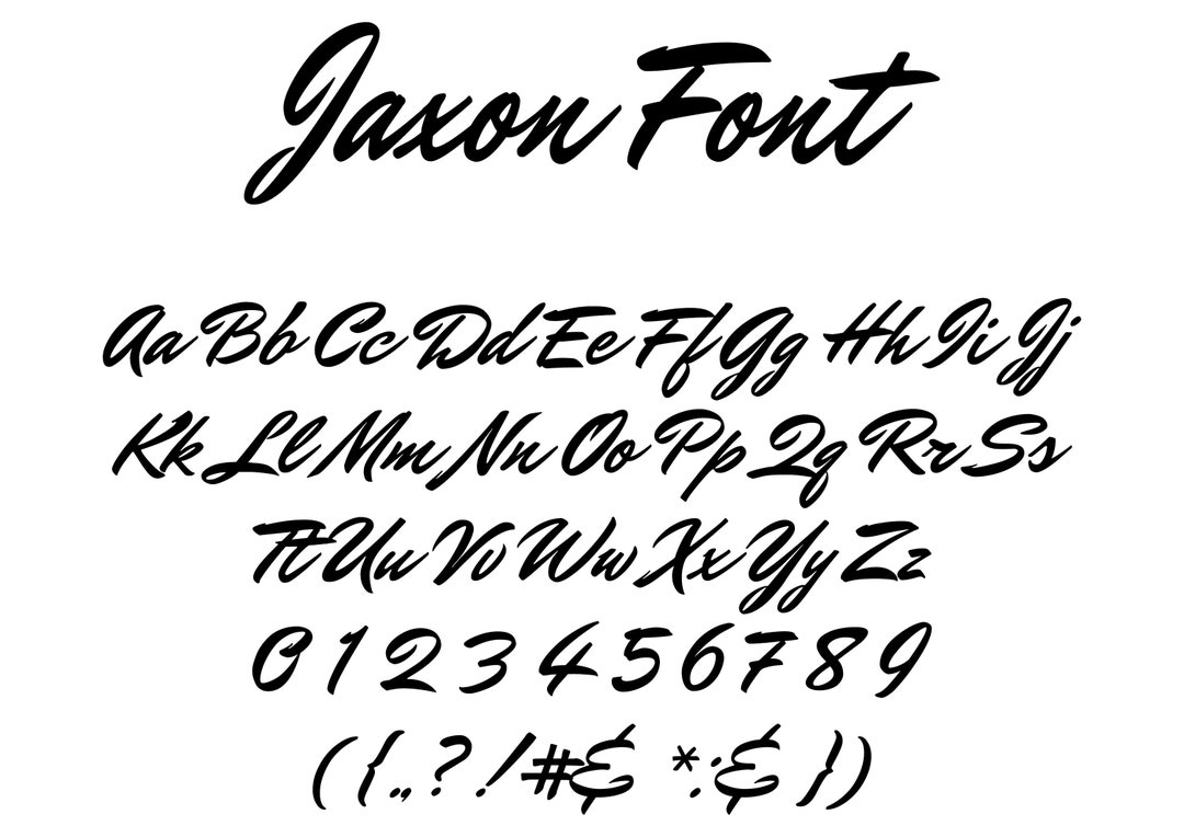 Jaxon Font,script Font, Cursive Font, Handwritten Font, Calligraphy ...