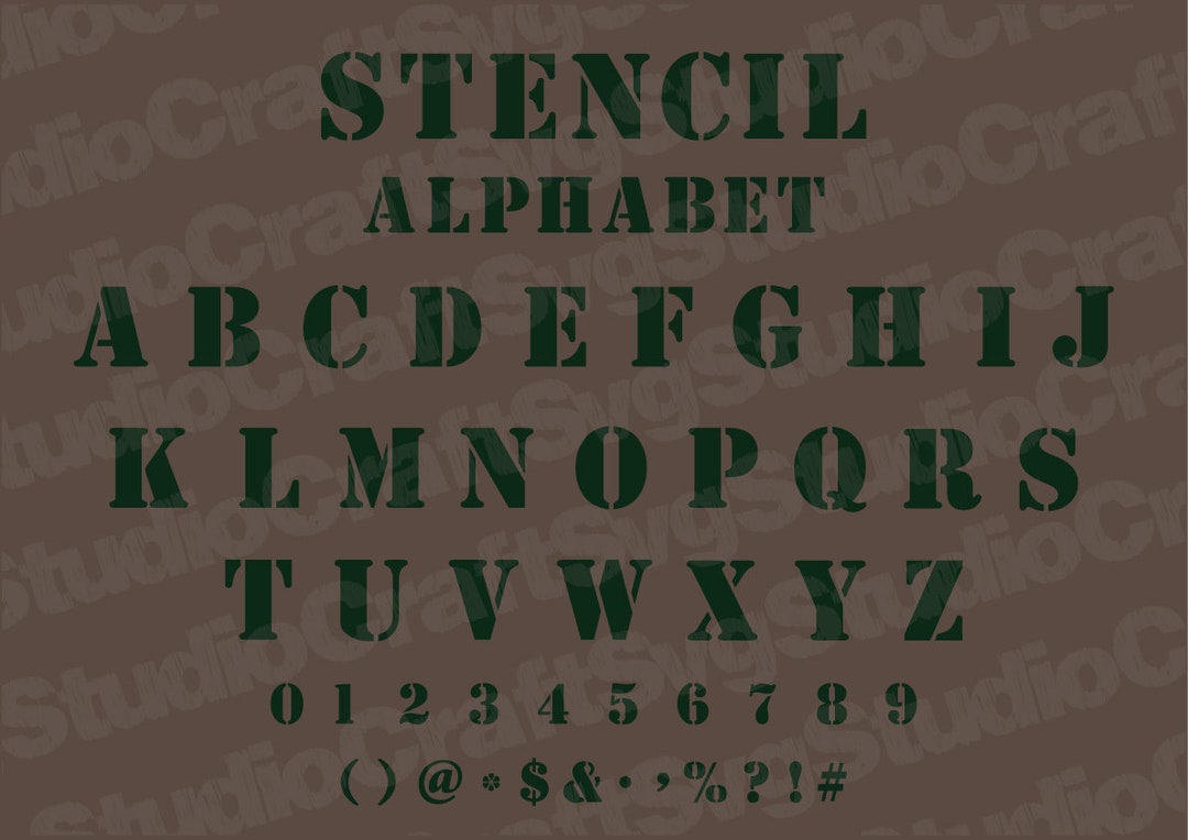 STENCIL FONT SVG, Stencil Font Ttf, Stencil Alphabet Svg, Stencil Svg ...