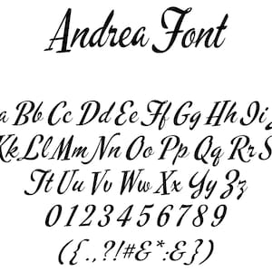 Andrea Font,script Font,cursive Font, Handwritten Font, Calligraphy ...