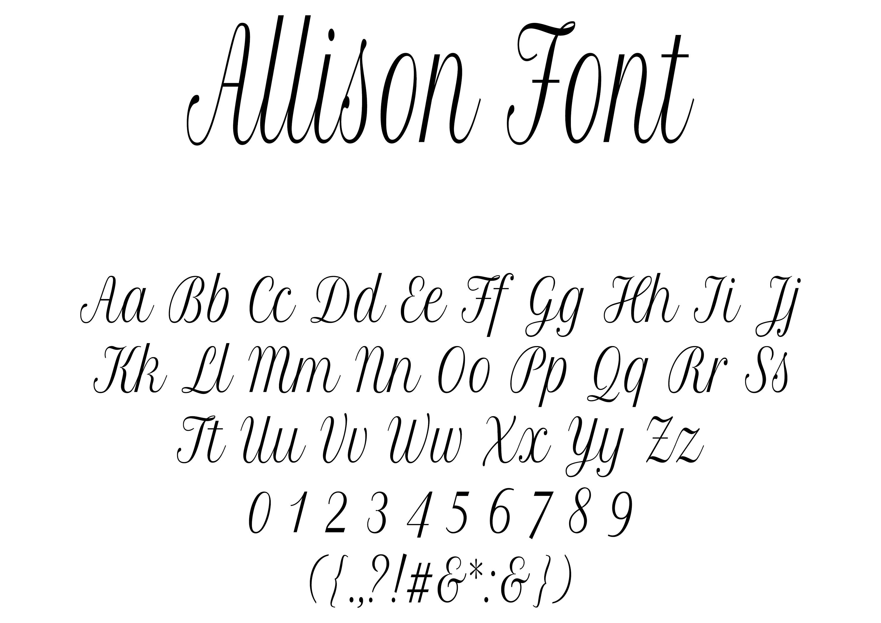 Allison Font, Script Font,cursive Font,handwritten Font,calligraphy Font,modern,font for Cricut ...