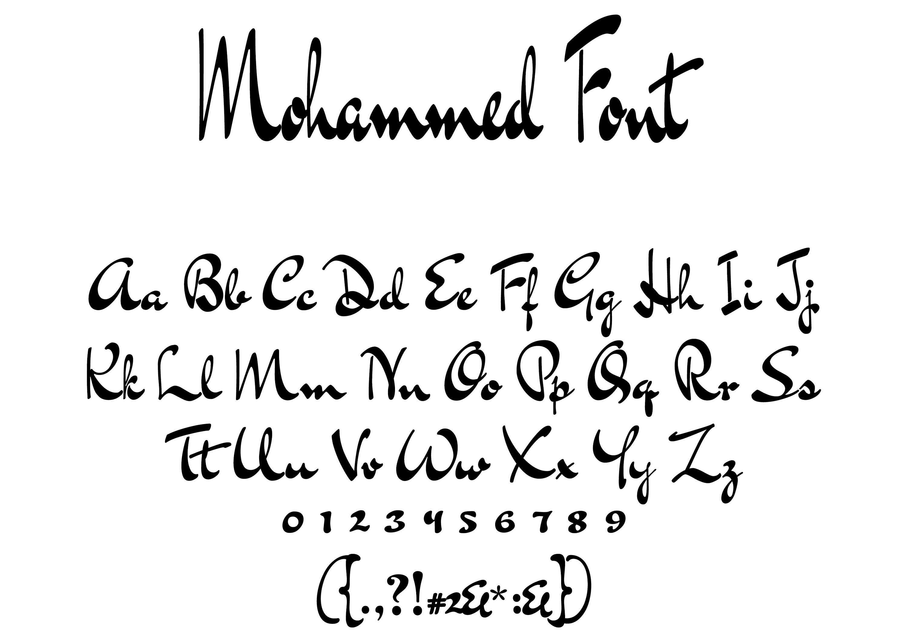Mohammed - Arabic Font, Calligraphy Font, Religi Font, Moslem Font ...