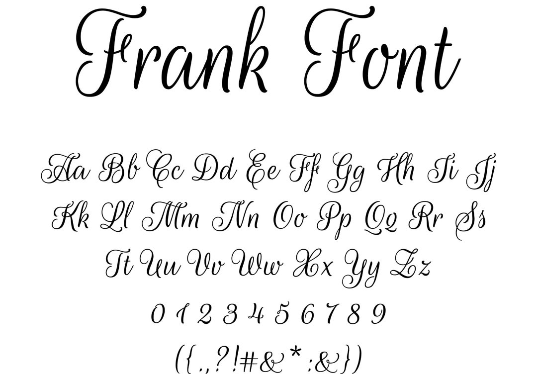 Frank Font, Script Font, Cursive Font, Handwritten Font, Calligraphy ...