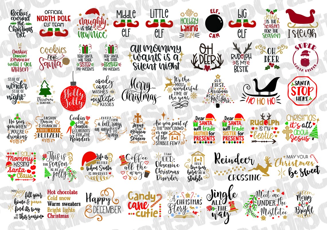 CHRISTMAS SVG BUNDLE Digital Download Christmas Cut Files - Etsy
