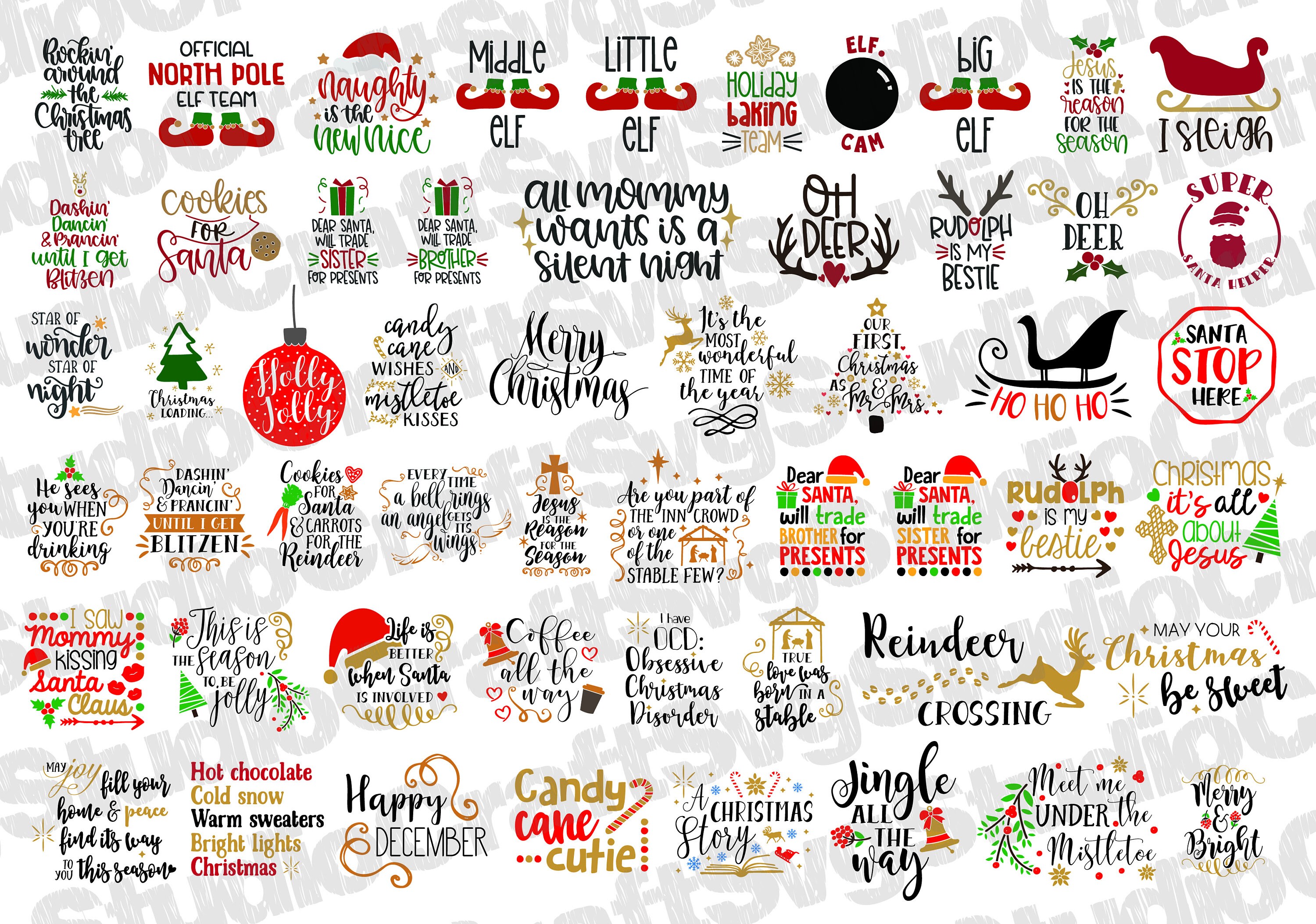 CHRISTMAS SVG BUNDLE, Digital Download, Christmas Cut Files, Christmas ...