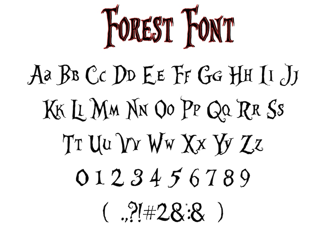 Forest Font - Script Font, Halloween Font, Cricut Fonts, Handwritten Font, Spooky Font, Fonts ...