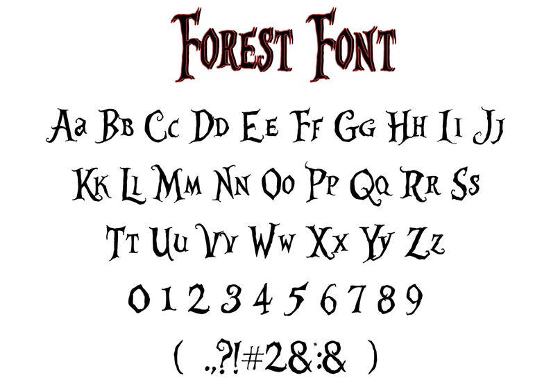 Forest Font - Script Font, Halloween Font, Cricut Fonts, Handwritten ...