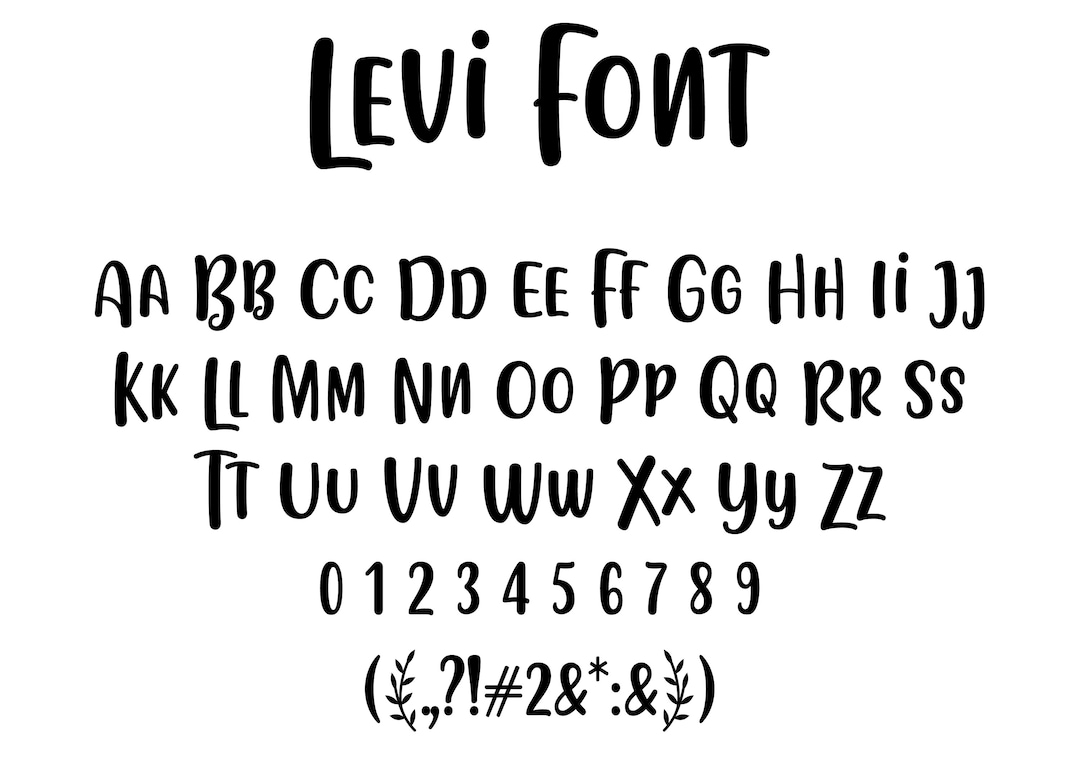 Levi Font Files,svg Sillhoutte,sans Serif SVG, Svg Files for Cricut ...
