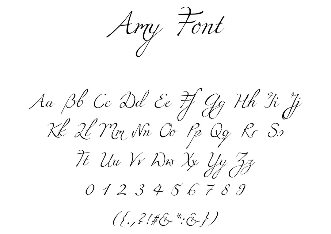 Amy Font Script Font Cursive Font Handwritten Font Calligraphy Font