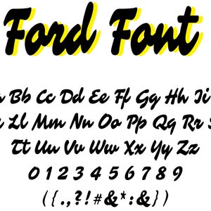 Ford Font, Script Font, Cursive Font, Handwritten Font, Calligraphy ...