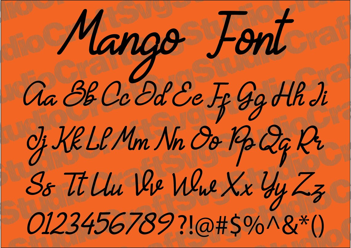 MANGO FONT SVG Mango Alphabet Svg Digital Download Font - Etsy Canada