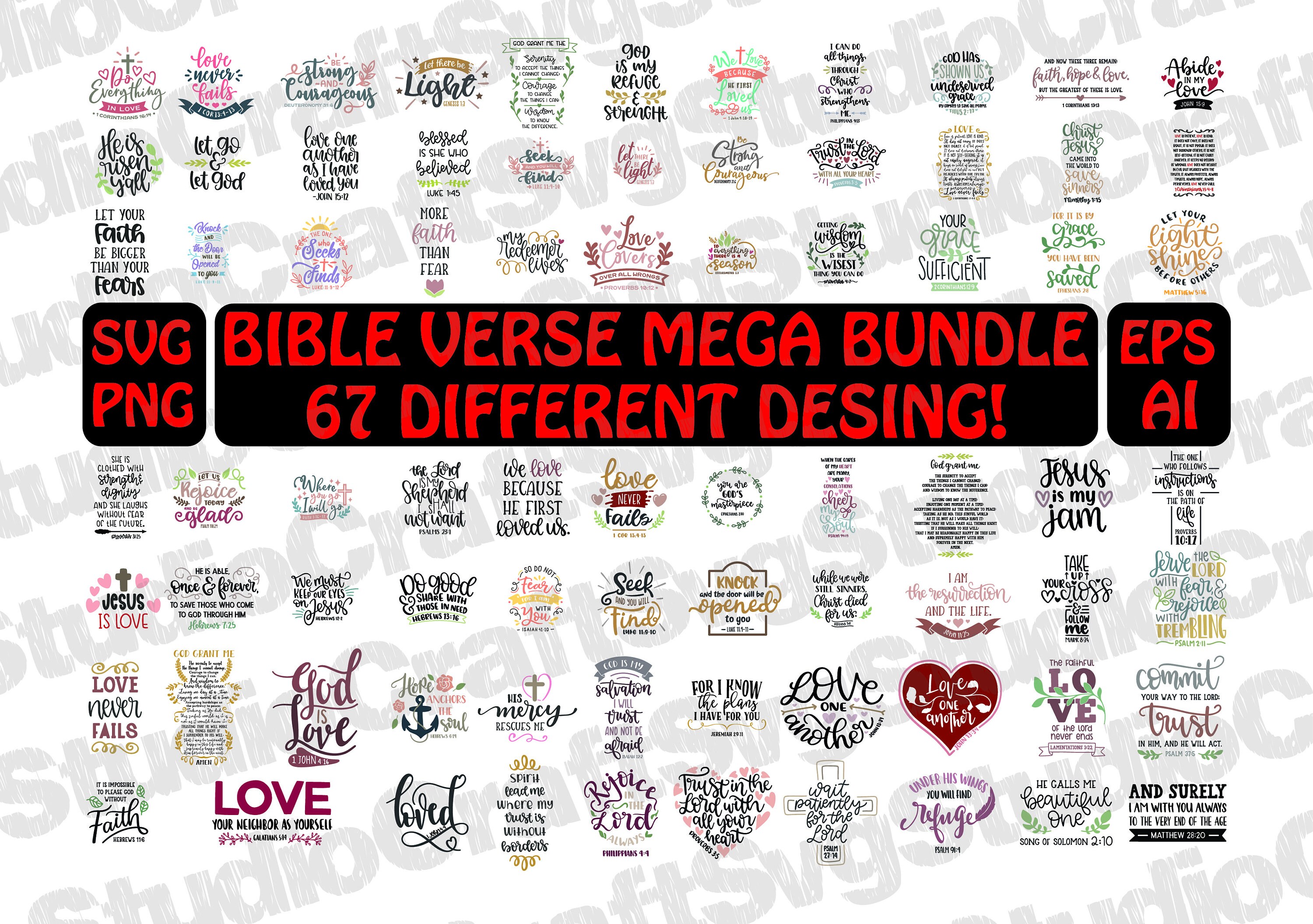 67 BIBLE VERSE SVG Bundle Svg Religious Svg Scripture Svg - Etsy