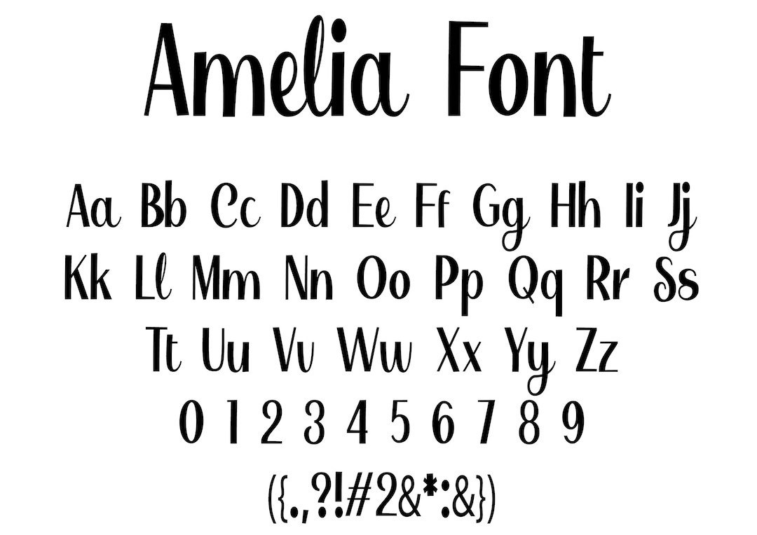 Amelia Font, INSTANT DOWNLOAD, Script Font, Handwritten Font, Wedding Font, Romantic Font ...