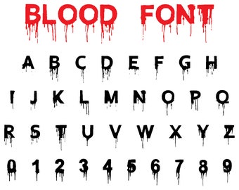 Bloody Font SVG, Drippping Font Svg, Bloody Letters, Bloody Alphabet ...