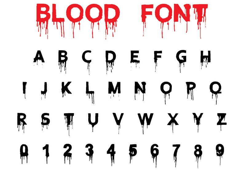 Bloody Font SVG, Drippping Font Svg, Bloody Letters, Bloody Alphabet ...