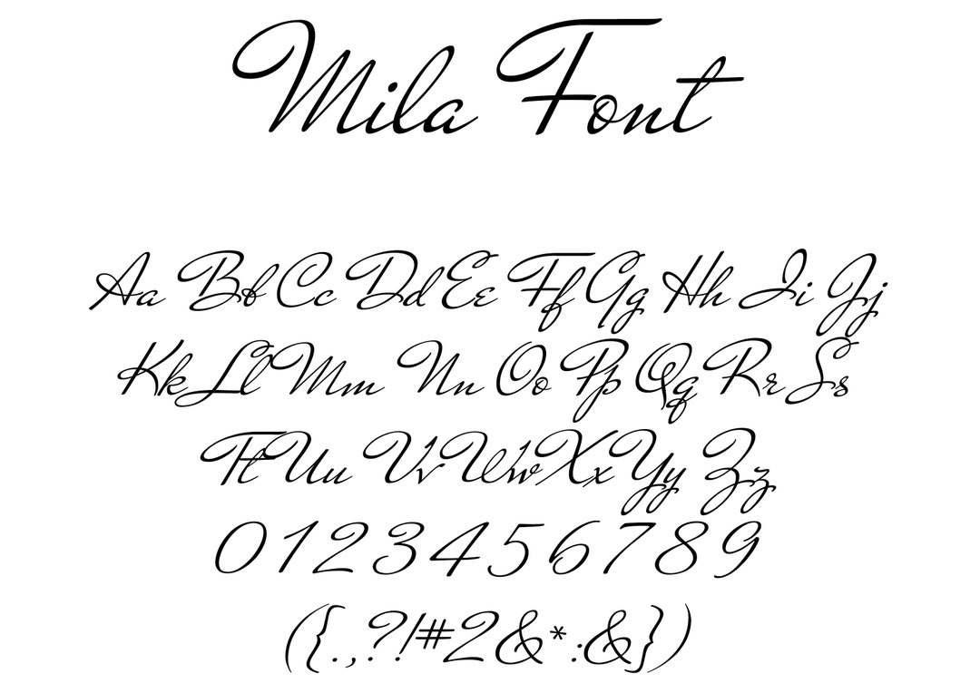 Mila Font, Script Font, Cursive Font, Heart Font, Calligraphy Font ...