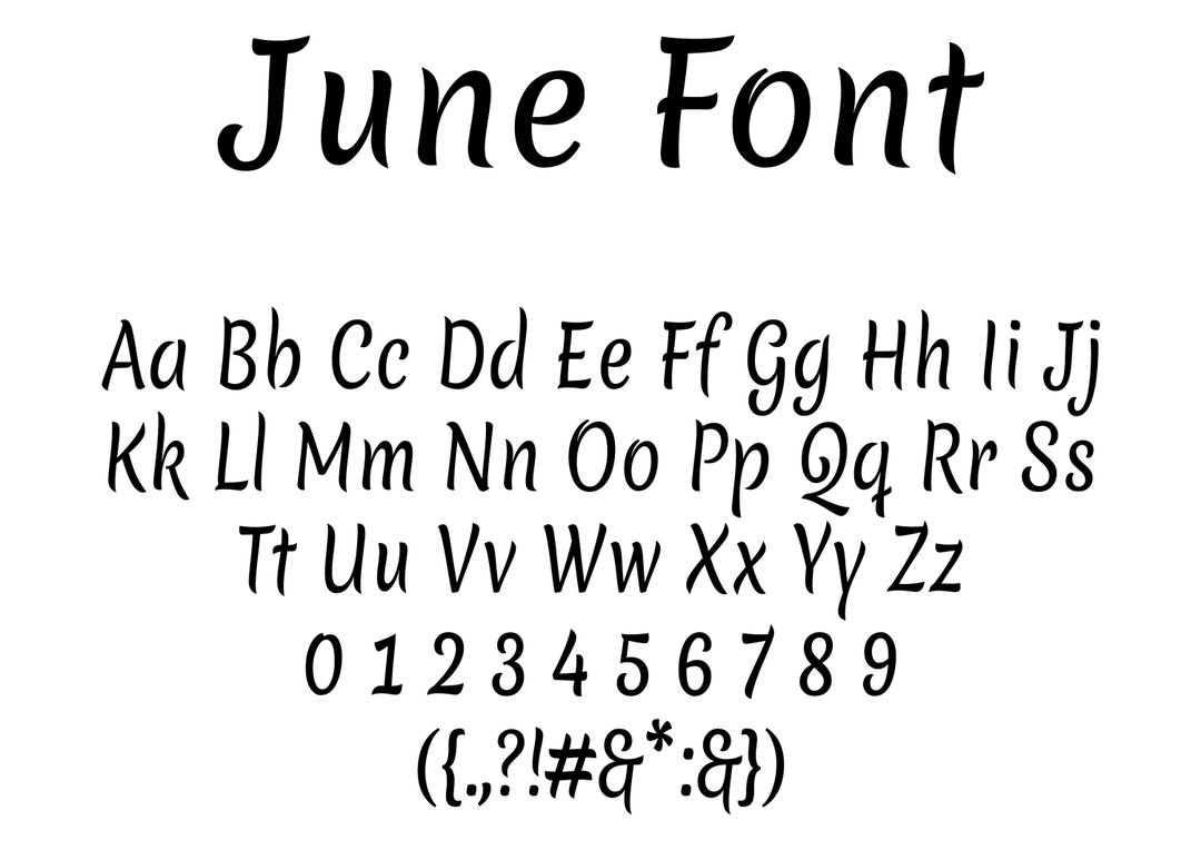 June Font, Script Font, Cursive Font, Handwritten Font, Calligraphy ...